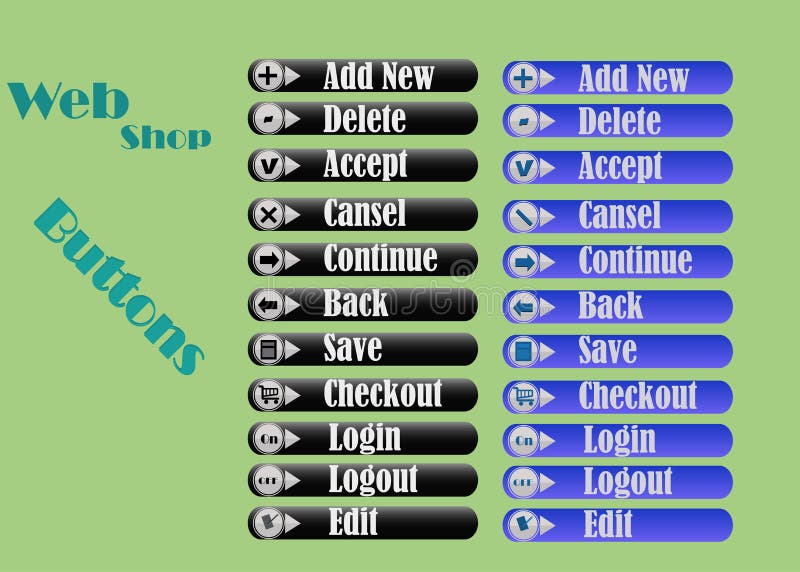 Web shop buttons stock illustration. Illustration of login - 62726927