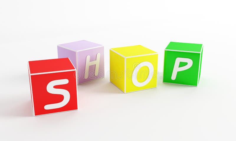 Web shop cube stock illustration. Illustration of internet - 3771425
