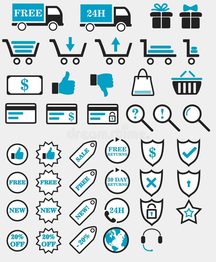 Web shop icons stock vector. Illustration of cart, mobile - 36903287