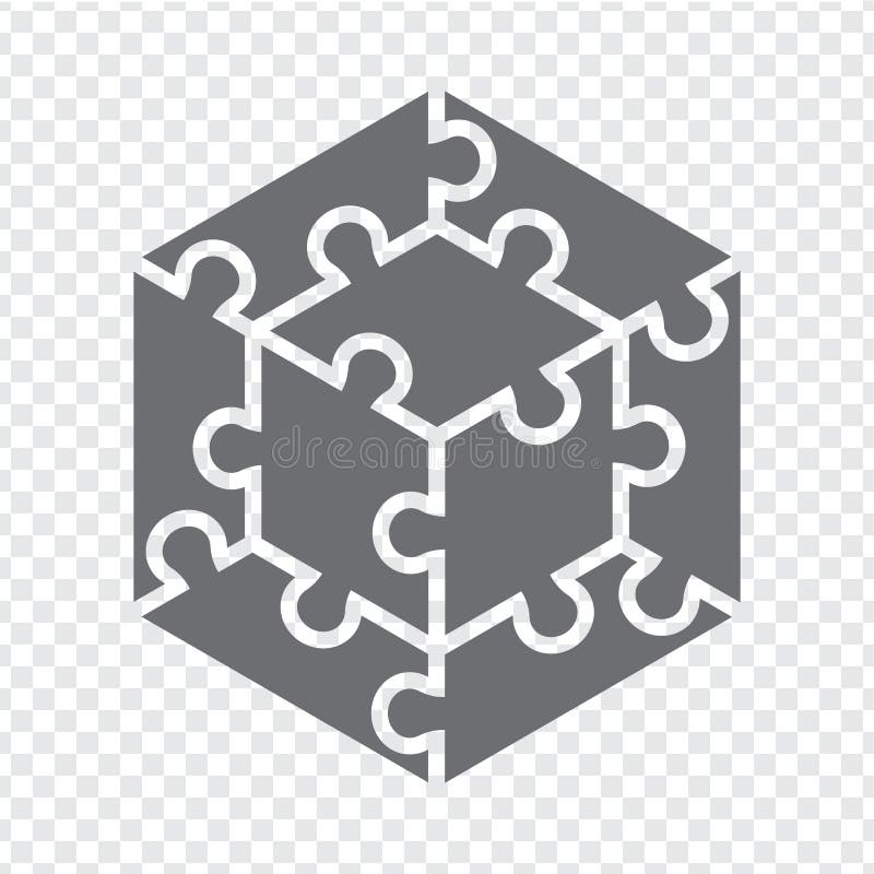 Simple Icon Hexagon Puzzle in Gray. Simple Icon Puzzle of the Nine ...