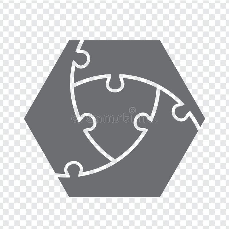 Simple Icon Hexagons Puzzle in Gray. Simple Icon Hexagon Puzzle of ...
