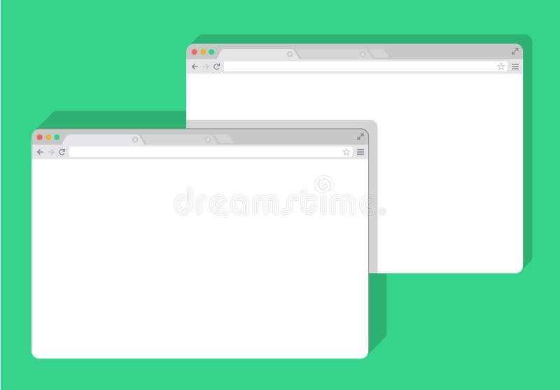 Web Simple Set of Browser Window White, Green Background, Mock-up ...