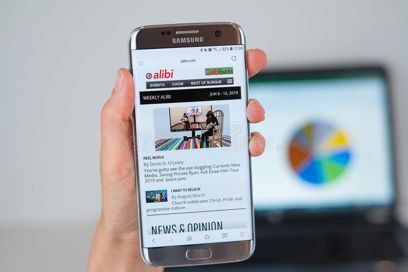 Web Site of Alibi Company on Phone Screen Editorial Photography - Image ...
