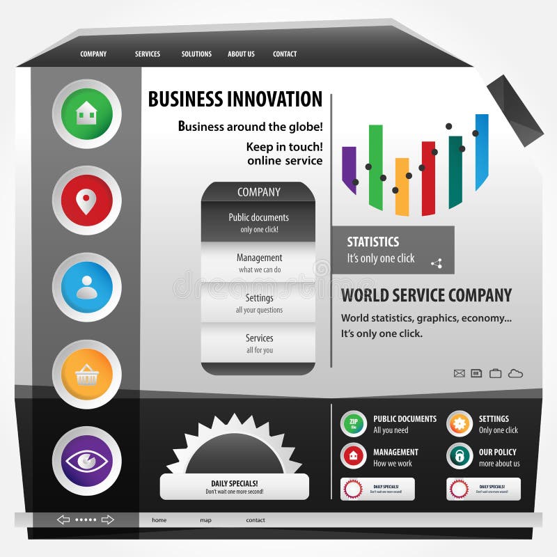 Web Site Business Innovation Set Stock Illustration - Illustration of ...