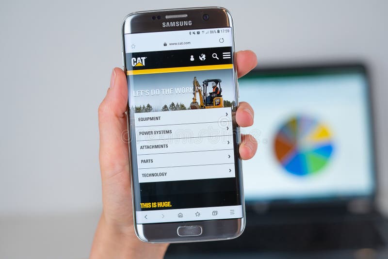 Web Site of Cat.com Company on Phone Screen Editorial Stock Photo ...