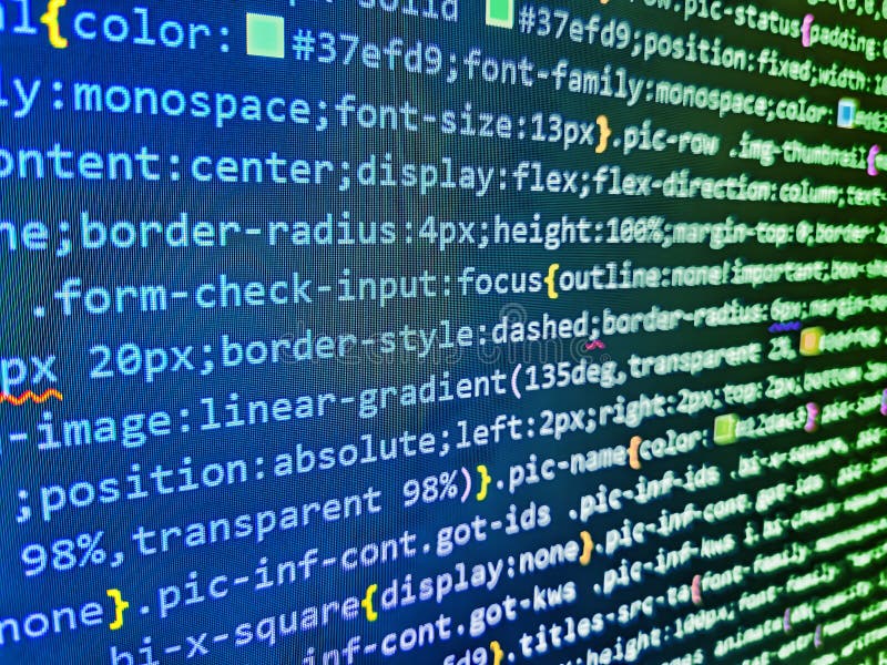 Web Site Codes On Computer Monitor Abstract Program Code On Computer Screen Real Software