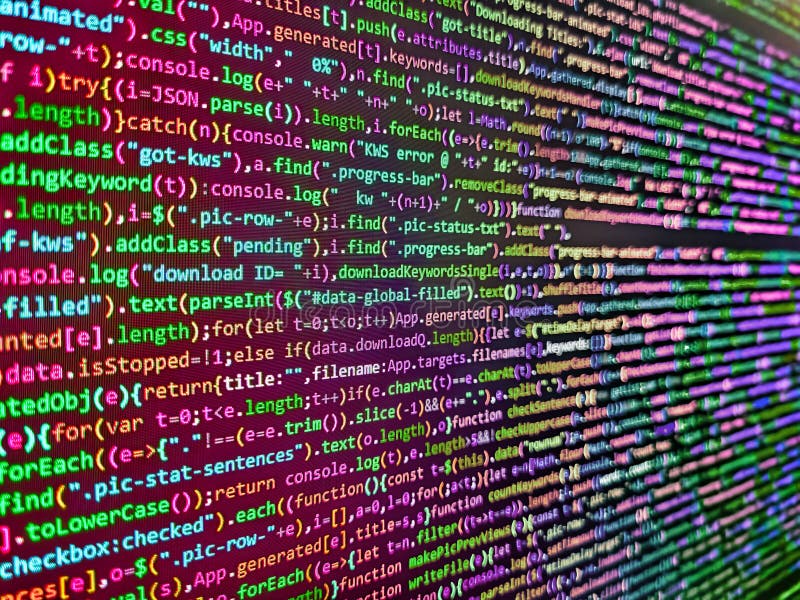 Web Site Codes On Computer Monitor Abstract Computer Script Source Code Closeup Of Web Code On