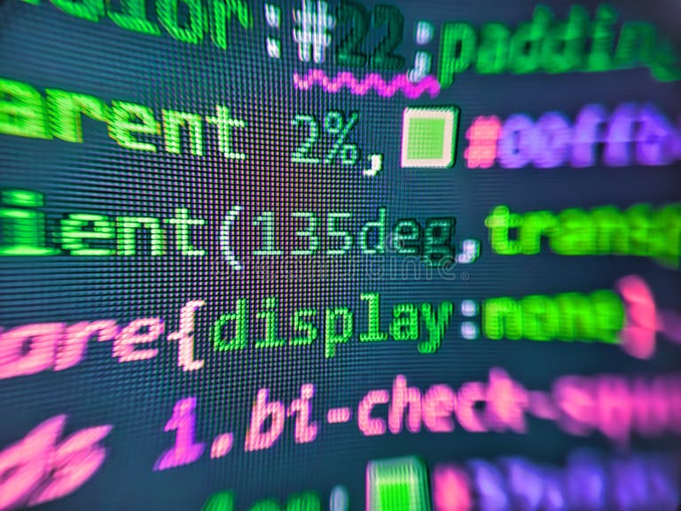 Web Site Codes on Computer Monitor. Web Development Concept. Big Data ...