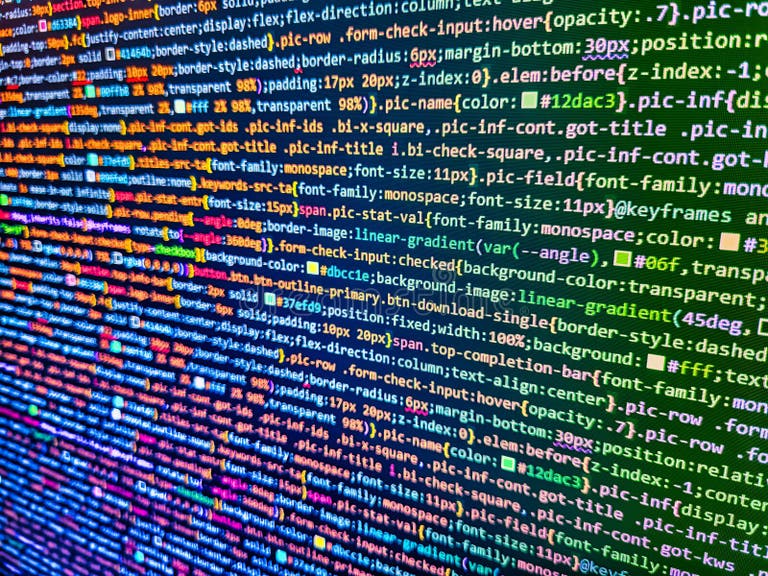 Web Site Codes on Computer Monitor. Image Has a Strong Vintage Effect ...