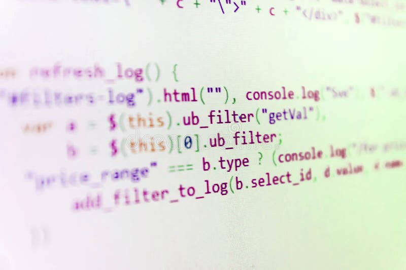 Web Site Codes On Computer Monitor It Coding On Monitor Screen Code On Dark Background Stock