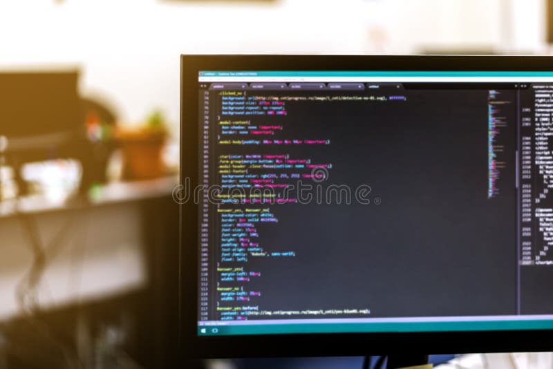 Web Site Codes on Computer Monitor. Editorial Stock Photo - Image of data, computer: 200880913