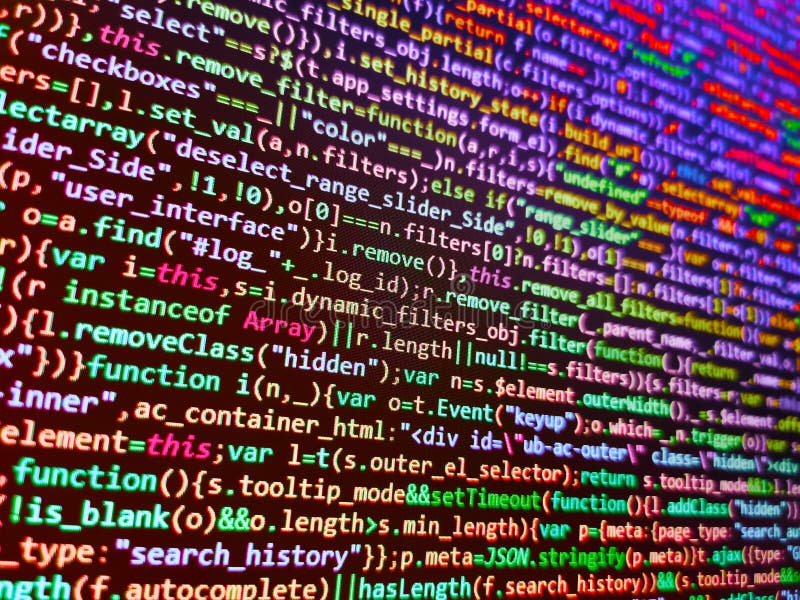 Web Site Codes On Computer Monitor Writing Programming Functions On Laptop Programmer
