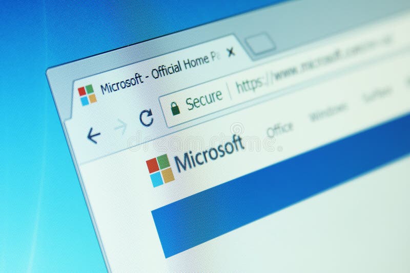 Web site de Microsoft imagen de archivo editorial. Imagen de negocios ...