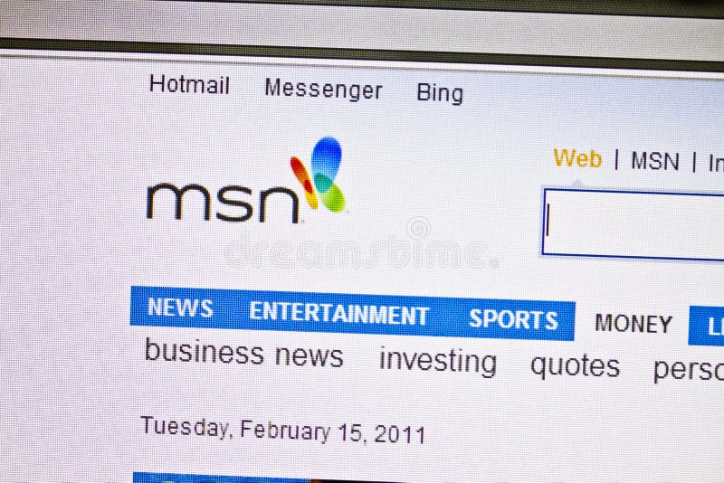 Logotipo de MSN foto de stock editorial. Imagem de dados - 17835278