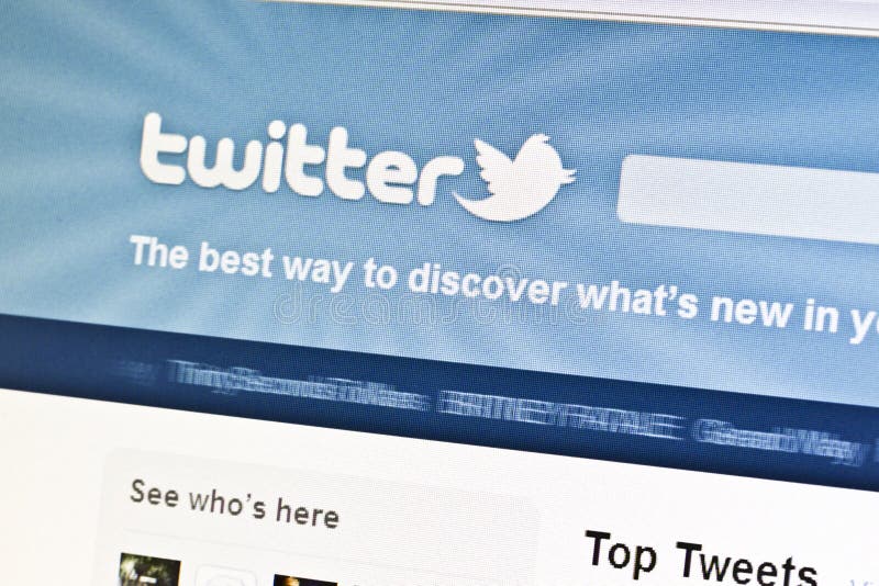 Web site del Twitter fotografia editoriale. Immagine di visualizzazione ...