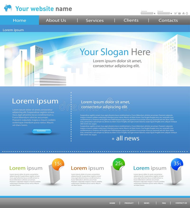 Web site design template stock vector. Illustration of creative - 24313618