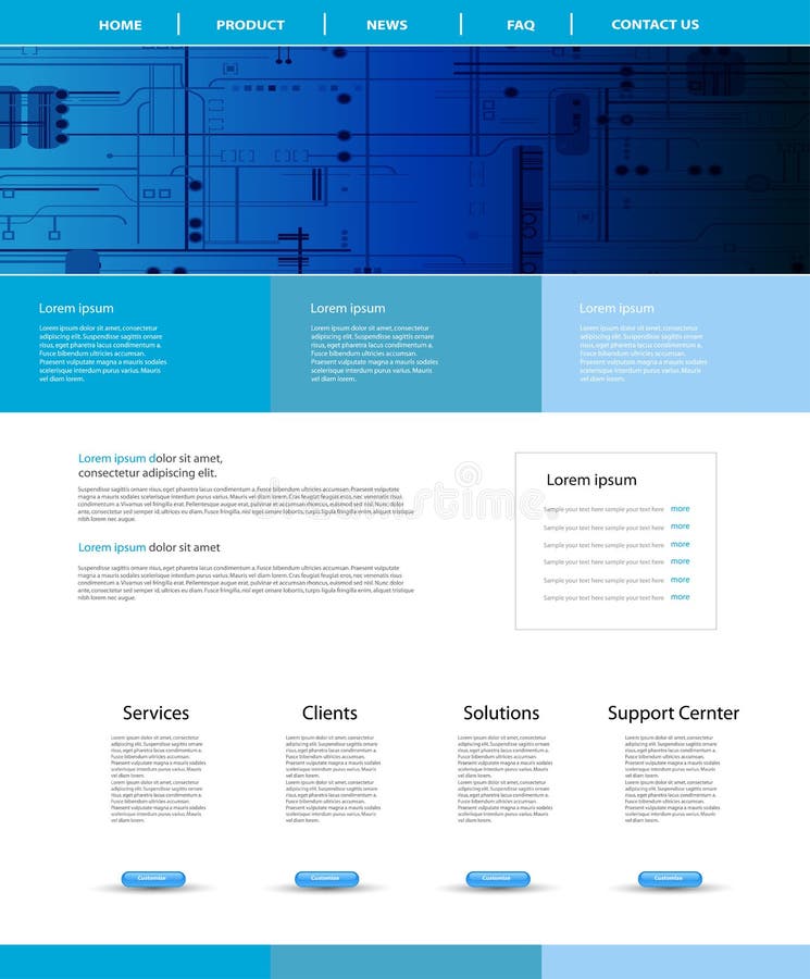 One Page Website Design Template Stock Vector - Illustration of ...