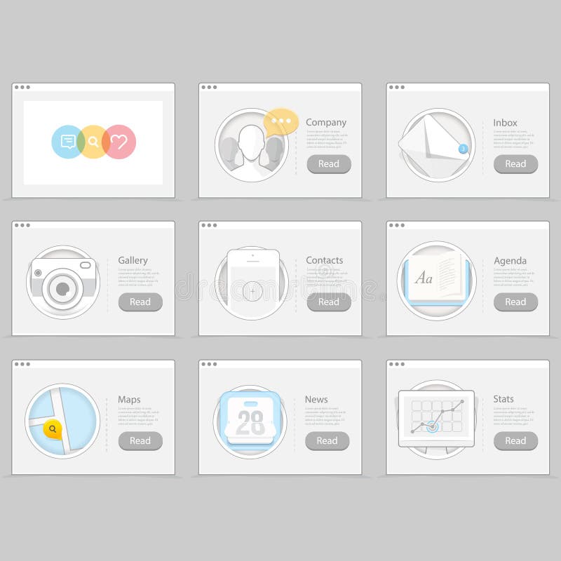 Web Site Design Navigation Elements: Web Page Template Stock Vector ... Web Site Design Navigation Elements: Web Page Template Stock Vector ...