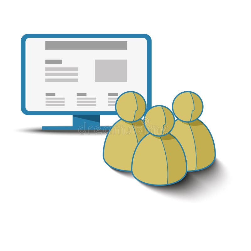 User Groups Icon On Square Internet Button Stock Illustration ...