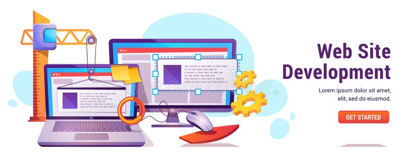 Web Site Development, Programming or Coding Banner Stock Vector ...