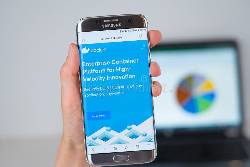 Web Site of Docker Company on Phone Screen Editorial Photo - Image of ...