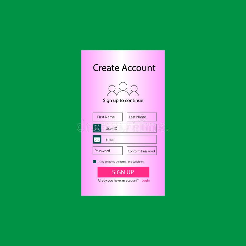 Web Site Icon and Create an Account. Vector Illustration Eps 10 Stock ...