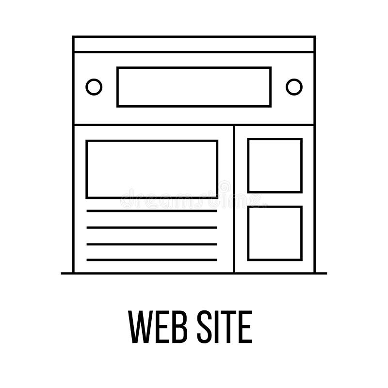 Web Site Icon or Logo Line Art Style. Stock Vector - Illustration of ...