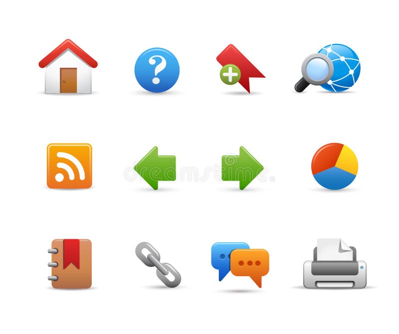 Colourful basic web icons stock vector. Illustration of download - 2089262