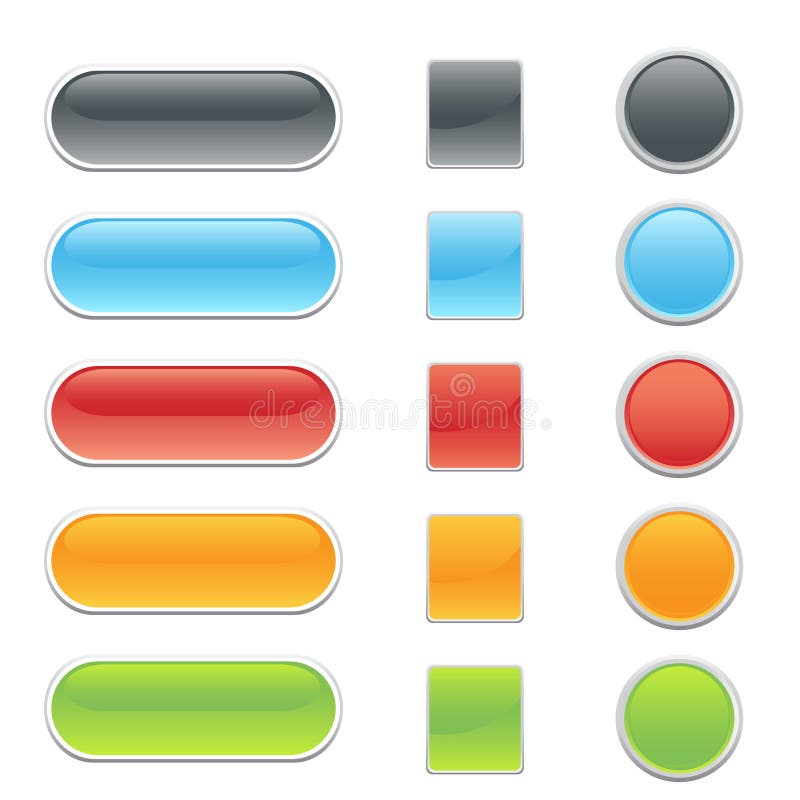 Web Site or Internet Buttons Stock Vector - Illustration of glossy ...