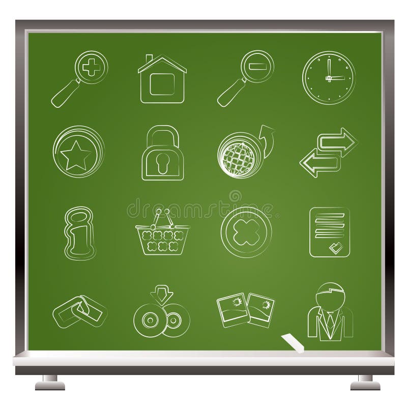 Web icon on chalk board 1 stock vector. Illustration of connection ...