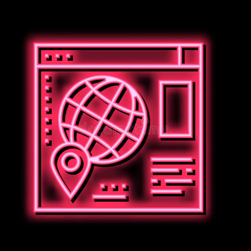 Web Site Map Location Neon Glow Icon Illustration Stock Vector ...