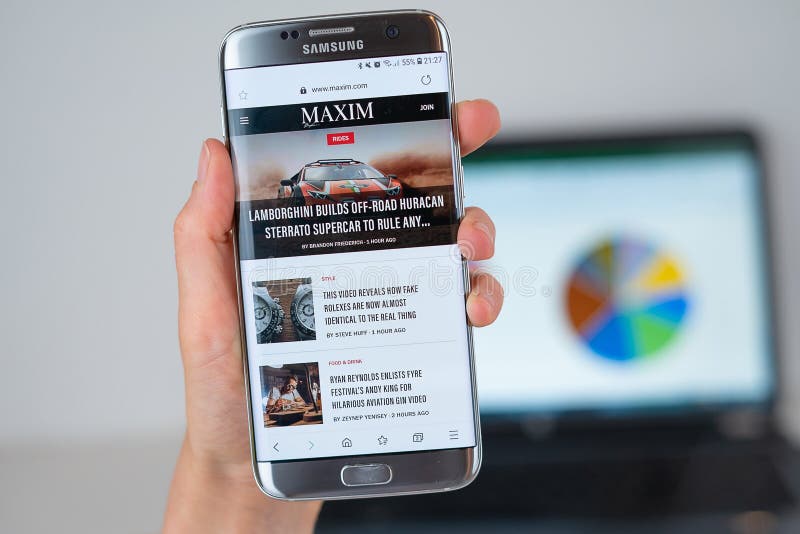 Web Site of Maxim Journal on Phone Screen Editorial Stock Image - Image ...