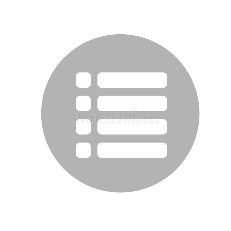 Web Site Menu Icon. Flat Style. Vector Illustration. Gray and White ...