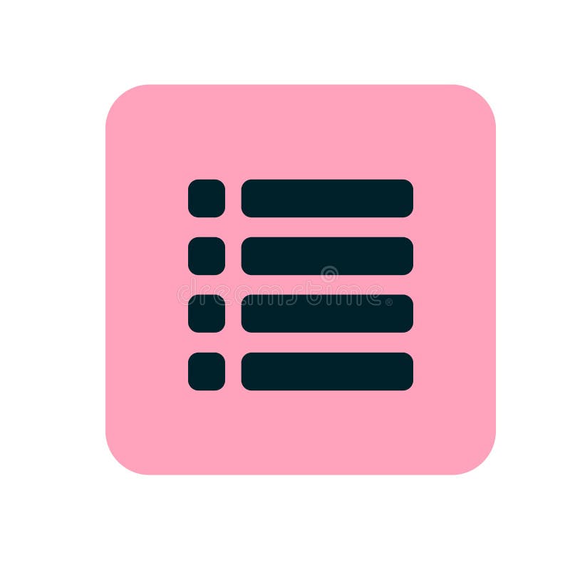 Web Site Menu Icon. Flat Style. Vector Illustration. Pink Icon Stock ...