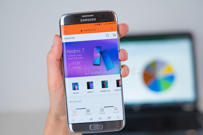Web Site of Mi Mobile Company on Phone Screen Editorial Stock Image ...