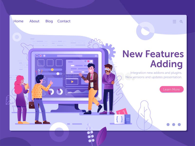 Presenting Web Site Design Concept in Flat Stock Vector - Illustration ...