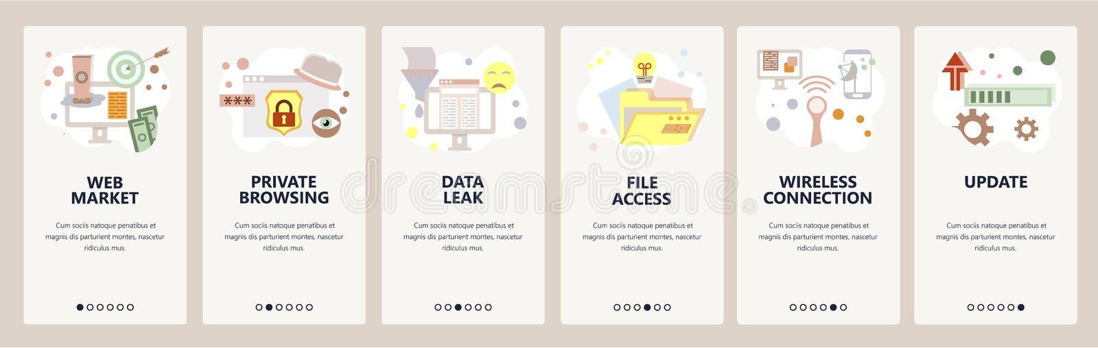 Web Site Onboarding Screens. Education, Knowledge, Studying and ...