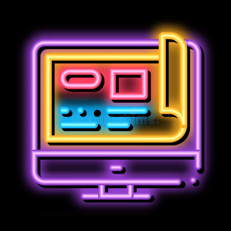 Web Site Project Neon Glow Icon Illustration Stock Vector ...