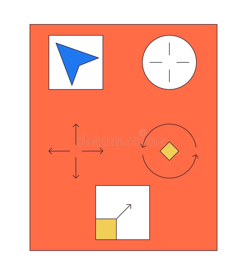 Web Site Ui Design 2d Linear Cartoon Objects Stock Vector Illustration Of Icon Outline 311369335