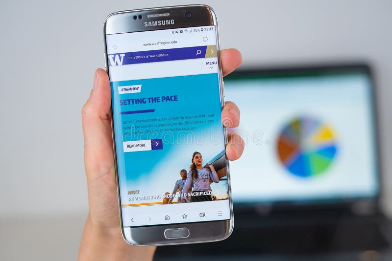 Web Site of University of Washington on Phone Screen Editorial Stock ...