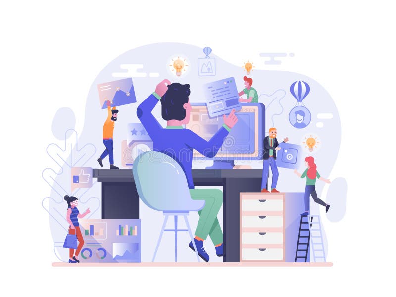 Web Site Updating Process Concept in Flat Stock Vector - Illustration ...