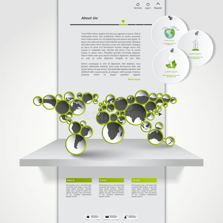 Web Site Verde Moderno Do Eco Ilustração do Vetor - Ilustração de ...