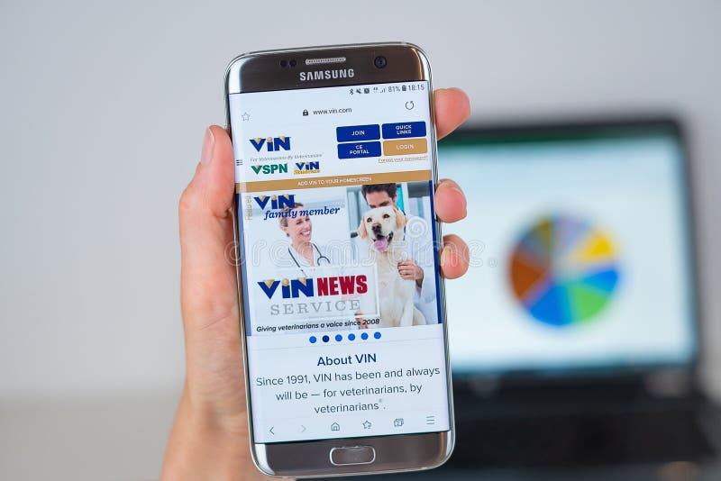 Web Site of Vin.com Company on Phone Screen Editorial Stock Photo ...