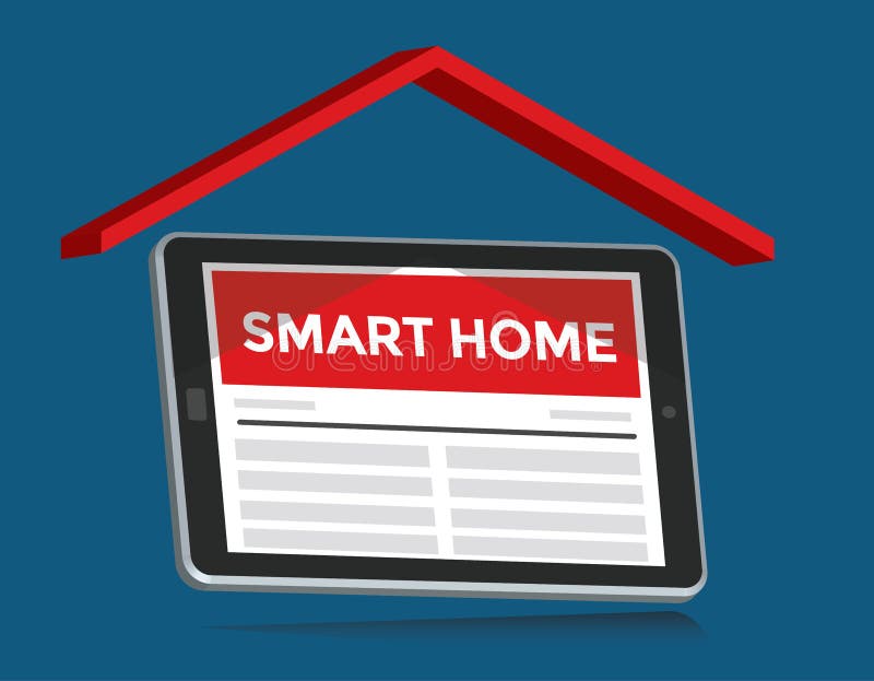 Smart Home, Tablet Computer Stock Vector - Illustration of appliance ...
