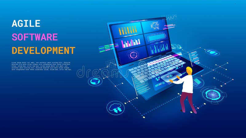 Web Software Api Data Program Java Code Language 3d Network Technology Glowing Monitor