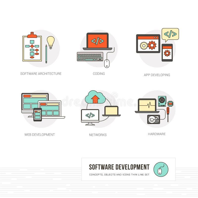 It and Software Developing Tools Stock Vector - Illustration of laptop ...