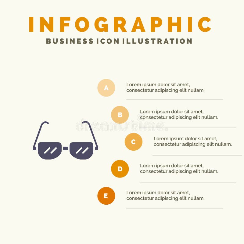 Web Solid Icon Infographics 5 Steps Presentation Background Stock ...