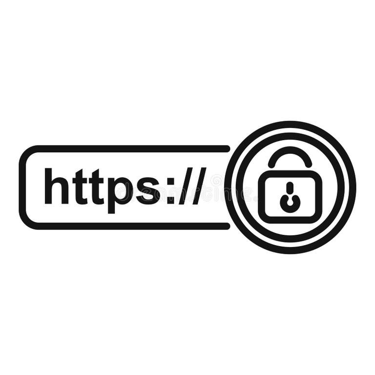 Web SSL Certificate Icon Outline Vector. Secure Data Stock Vector - Illustration of lock ...