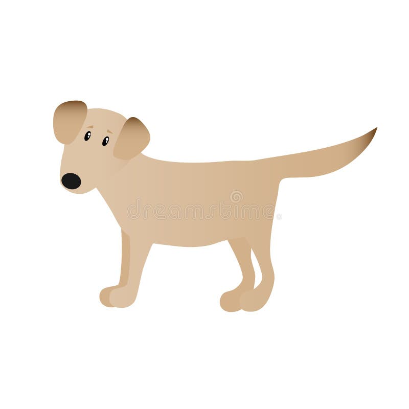 Cartoon Labrador Leash stock vector. Illustration of happy - 47295607