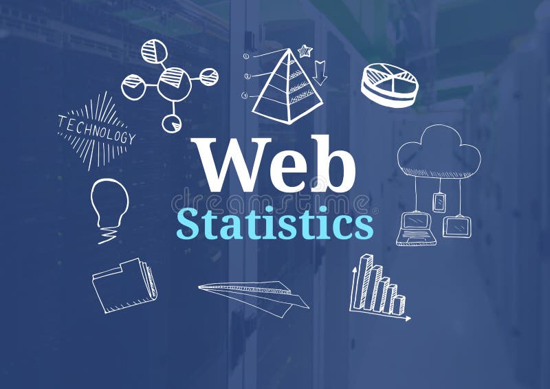 Web Statistics Text with Drawings Graphics Stock Illustration ...